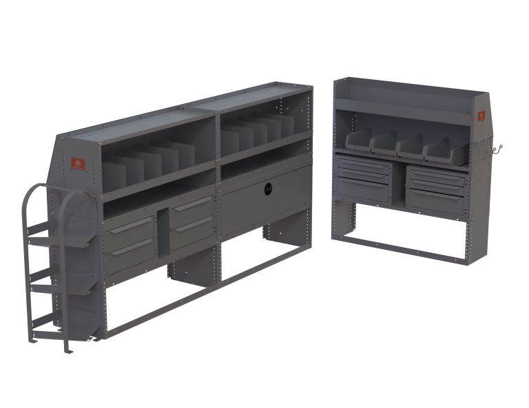 HVAC Cargo Van Shelving Package, Ford and GM - Masterack