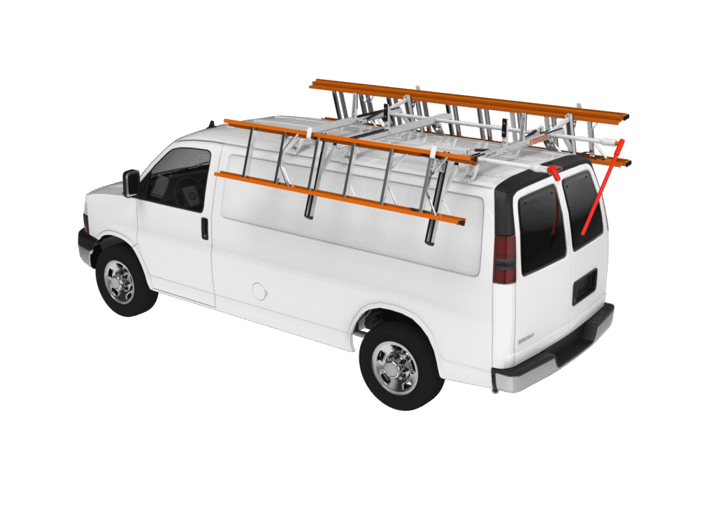 UPLYFT Ladder Rack, Double With Third Crossbow – GM Express/Savana - Masterack