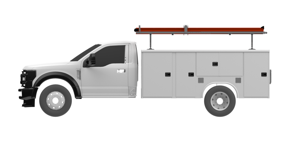 Locking Ladder Rack, Straight – Open Service Body, 9ft - Masterack