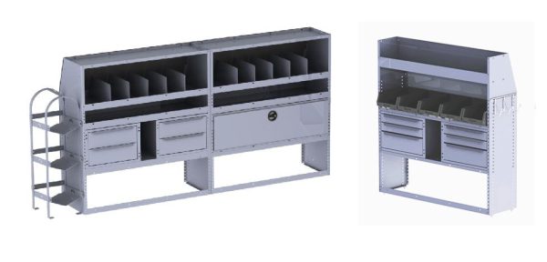 HVAC Cargo Van Shelving Package, Ford and GM - Masterack