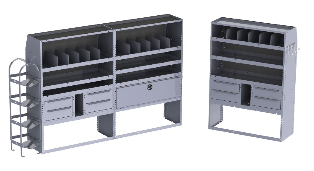 HVAC Cargo Van Shelving Package – Medium and High Roof Vans - Masterack